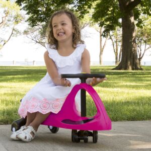 Wiggle Car - Ride on Toy for Ages 3 and Up - Toddler Ride on Toys with no Batteries, Gears or Pedals Just Twist, Wiggle, and Go by Lil’ Rider (Pink)