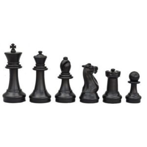 MegaChess Large Chess Pieces and Large Chess Mat - Black and White - Plastic - 12 inch King