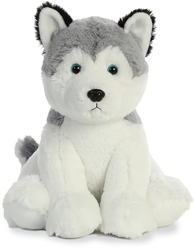 Aurora® Cuddly Husky Stuffed Animal - Cozy Comfort - Endless Snuggles - Gray 14 Inches