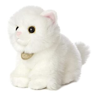 aurora® adorable miyoni® tots angora kitten stuffed animal - lifelike detail - cherished companionship - white 7.5 inches