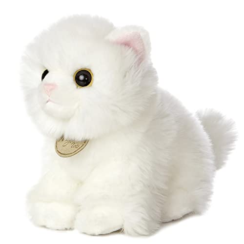 Aurora® Adorable Miyoni® Tots Angora Kitten Stuffed Animal - Lifelike Detail - Cherished Companionship - White 7.5 Inches