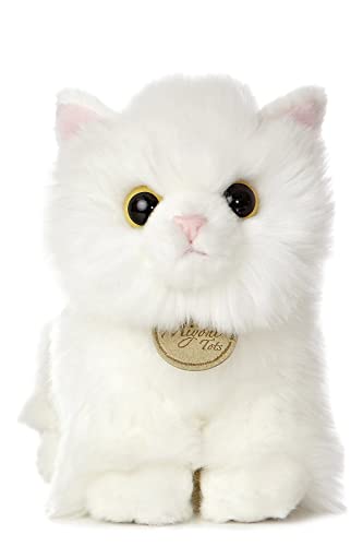 Aurora® Adorable Miyoni® Tots Angora Kitten Stuffed Animal - Lifelike Detail - Cherished Companionship - White 7.5 Inches