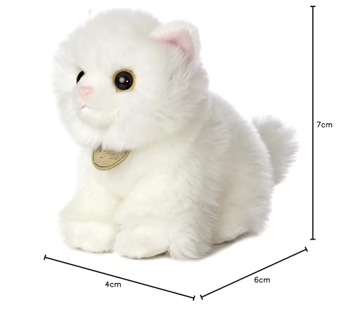 Aurora® Adorable Miyoni® Tots Angora Kitten Stuffed Animal - Lifelike Detail - Cherished Companionship - White 7.5 Inches