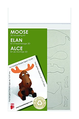 TruTru Animals Moose European 3D Puzzle DIY Craft Kit ; Arts and Crafts, Model Kit