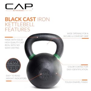 CAP Barbell Cast Iron Competition Kettlebell Weight, 53 Pound, Black/Green