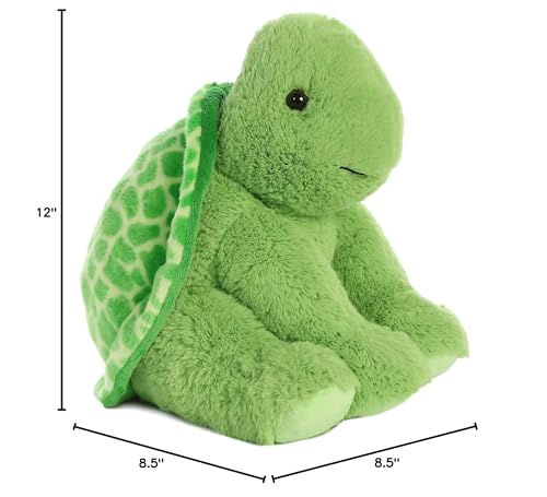 Aurora® Cuddly Turtle Stuffed Animal - Cozy Comfort - Endless Snuggles - Green 14 Inches