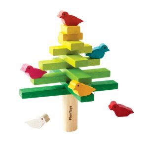 plantoys wooden balancing tree learning toy (5140) | sustainably made from rubberwood and non-toxic paints and dyes