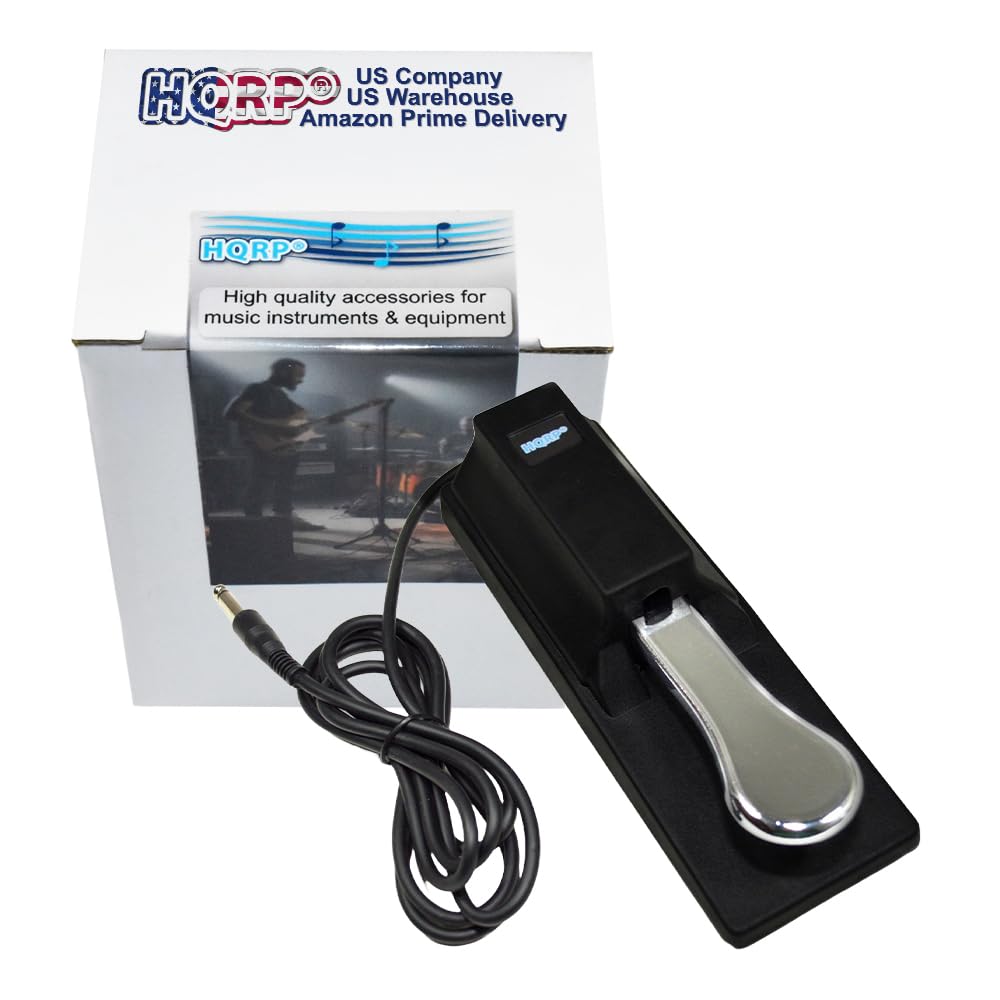 HQRP Sustain Pedal compatible with Casio WK-220 WK-225 LK-50 LK-55 LK-73 LK-230 LK-160 LK-165 LK-240 LK-270 LK-280 XW-P1 XW-G1 WK-200 WK-1300 WK-240 WK-245 WK-7600 Keyboards