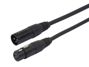 monoprice aes/ebu cable - 3-pin - 3 meter (10 feet) black, 22awg, twisted conductors with copper braid and aluminum foil shielding