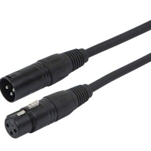 Monoprice AES/EBU Cable - 3-Pin - 3 Meter (10 Feet) Black, 22AWG, Twisted Conductors With Copper Braid And Aluminum Foil Shielding