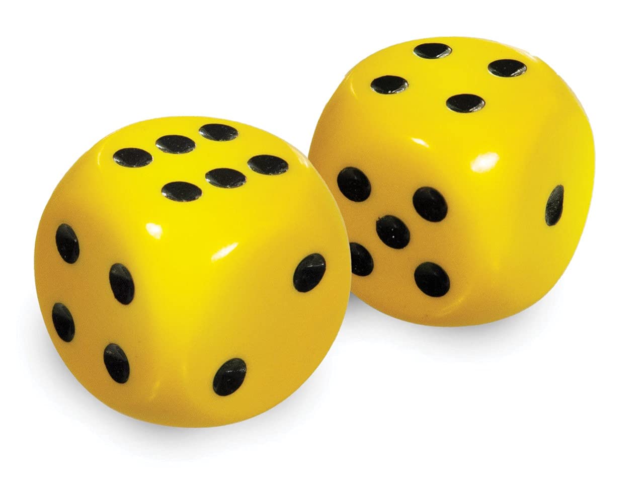 Low Vision Large Dice - Yellow with Black dots