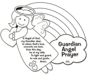 christian brands color your own guardian angel prayers arts & crafts coloring sheet for kids