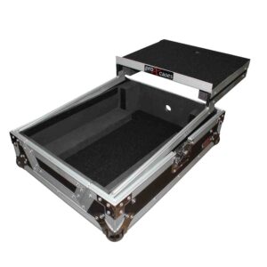 prox xs-m12lt universal 12" dj mixer ata300 flight hard case with laptop shelf