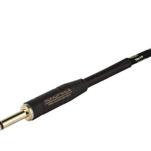 Monoprice 1/4-Inch TS Male Guitar and Instrument Cable - 15 Feet - Black & Gold | 20AWG - Gold Plated - Cloth Series