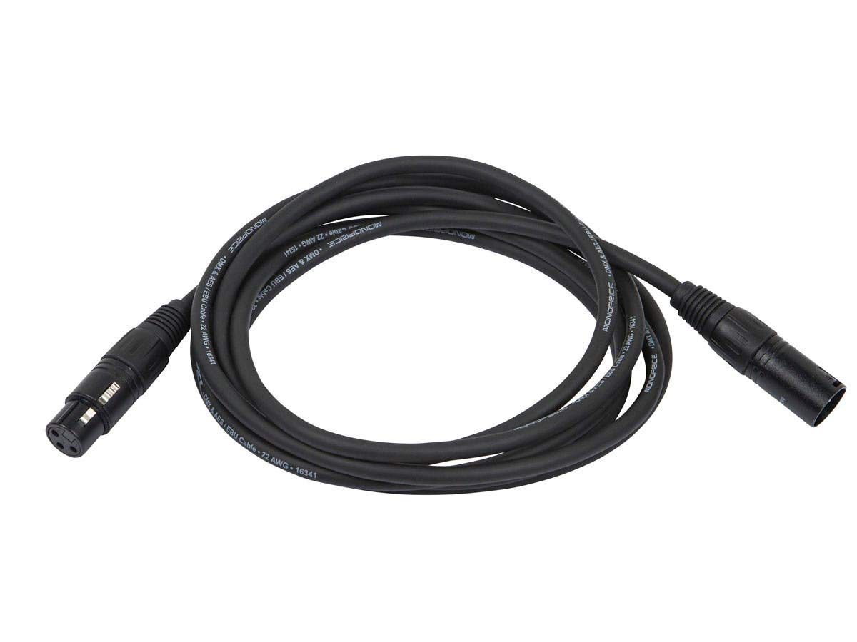 Monoprice AES/EBU Cable - 3-Pin - 3 Meter (10 Feet) Black, 22AWG, Twisted Conductors With Copper Braid And Aluminum Foil Shielding