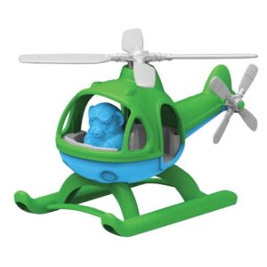 green toys helicopter, green/blue