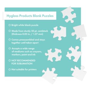 Hygloss Puzzles DIY Party Invite - Blank Puzzle for Decorating - Art Activity - Use as Party Favors - White, Sturdy – 5.5 x 8 Inches, 28 Pieces - Comes with Envelopes - 8 Qty