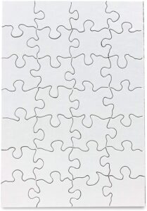 hygloss puzzles diy party invite - blank puzzle for decorating - art activity - use as party favors - white, sturdy – 5.5 x 8 inches, 28 pieces - comes with envelopes - 8 qty