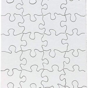 Hygloss Puzzles DIY Party Invite - Blank Puzzle for Decorating - Art Activity - Use as Party Favors - White, Sturdy – 5.5 x 8 Inches, 28 Pieces - Comes with Envelopes - 8 Qty