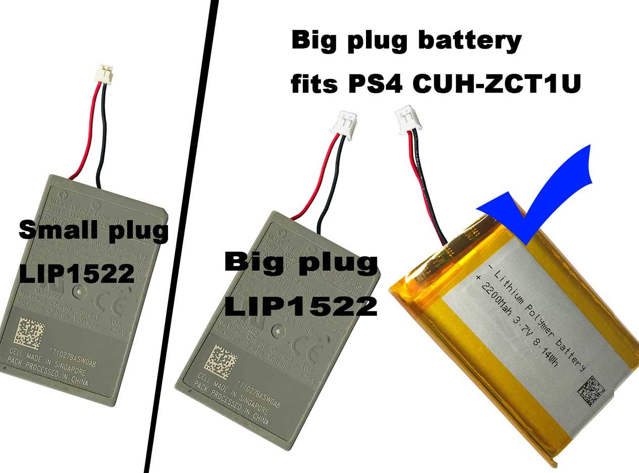 2200mAh Replacement Battery for Sony PS4 CUH-ZCT1E CUH-ZCT1U Controller, Replaceme LIP1522 Batteies Pack for Playstation 4 CUH-ZCT1H and More