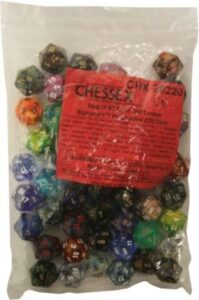 chessex dnd dice set-chessex d&d dice-16mm assorted lours plastic polyhedral dice set-dungeons and dragons dice ludes 50 dice - d20, various (chx29220)