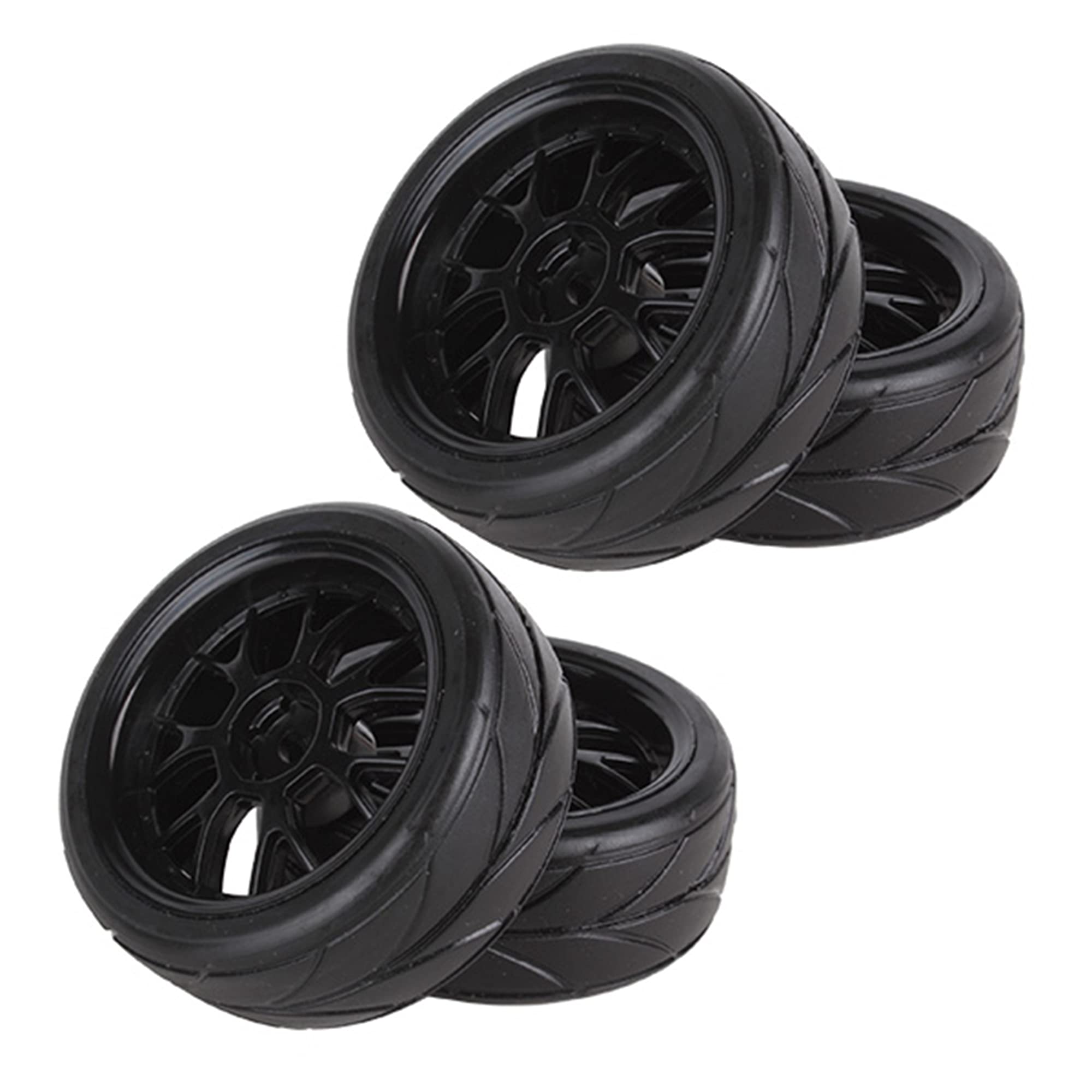 BQLZR Y Shape Wheel Rim&Tires Replacement for HSP 1:10 On-Road RC Flat Racing Car 20106 Pack of 4