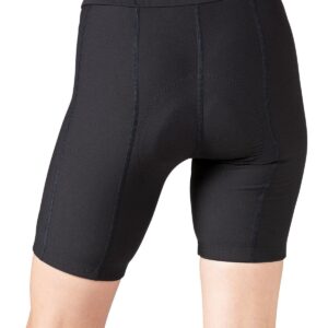 Terry Touring Bike Short Regular 8" Long Womens Padded Cycling Shorts for Women Compression Pockets Leg Grippers - Black, Medium