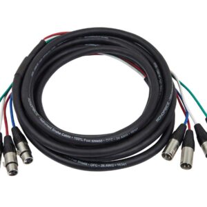 Monoprice 4-Channel XLR Male to XLR Female Snake Cable - 6 Meter (20 Feet) 2 Upstream and 2 Downstream - 26AWG, Balanced Mono and Unbalanced Stereo Lines