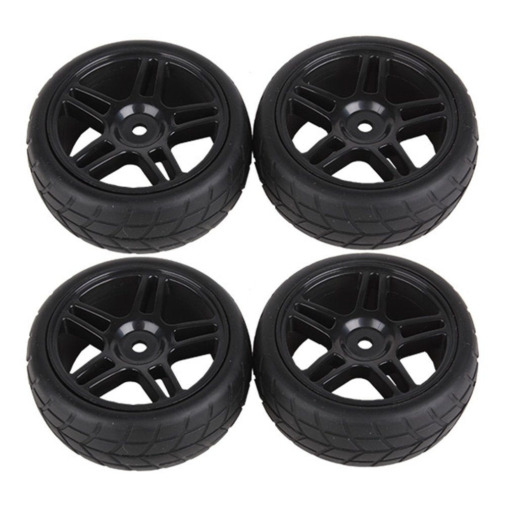 BQLZR Rubber Hub Wheel Rim&Tires 1:10 On-Road Racing Car RC Pack of 4 (20111)