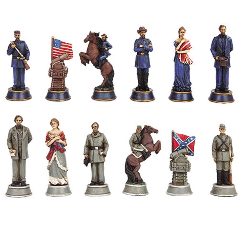 PTC Civil War Solider Themed Chess Set with Glass Board, Multicolor