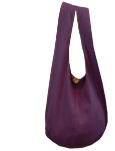 btp! thai monk buddha cotton sling crossbody messenger bag shlouder purse hippie hobo medium (eggplant m5)