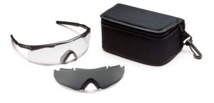 smith optics elite aegis arc asian fit eyeshields, clear/gray, black