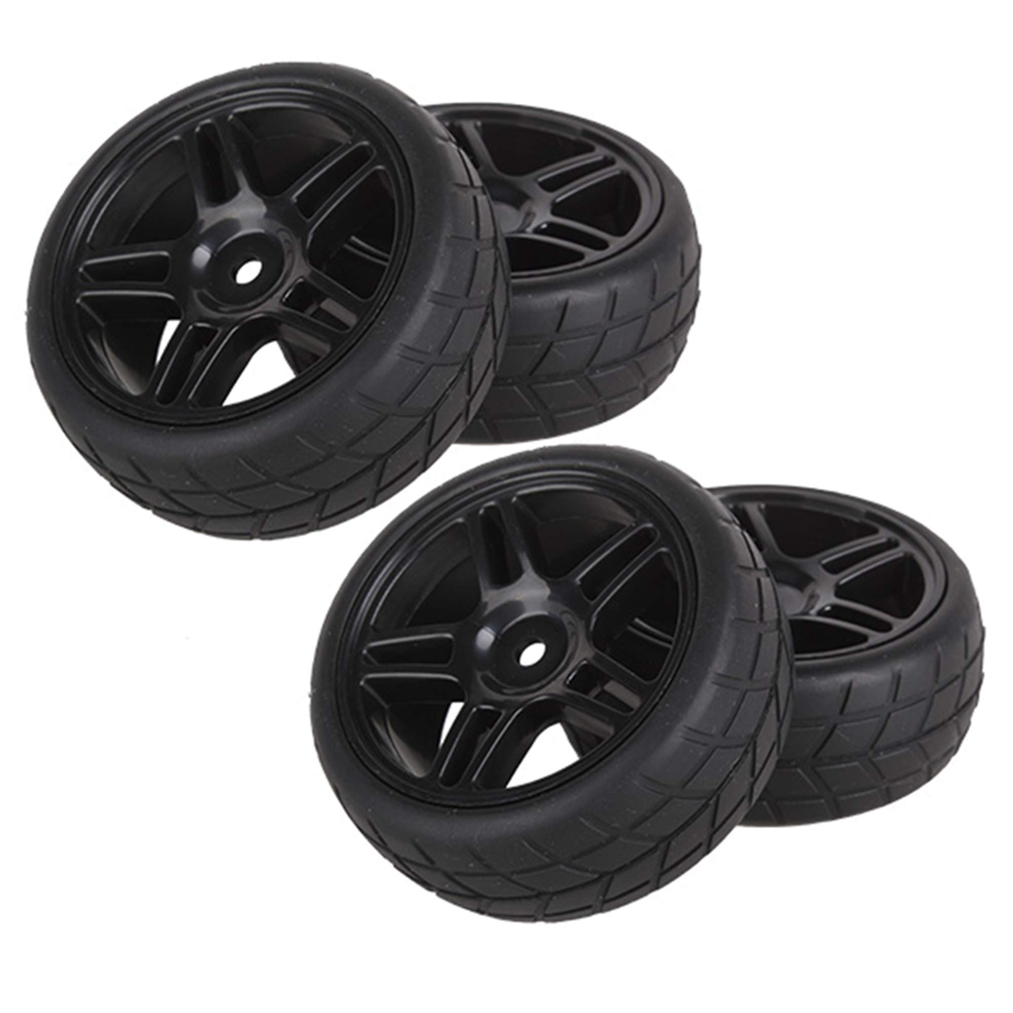 BQLZR Rubber Hub Wheel Rim&Tires 1:10 On-Road Racing Car RC Pack of 4 (20111)