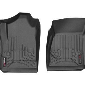 WeatherTech Custom Fit FloorLiners for Silverado 1500, Sierra 2500HD/3500HD, Silverado 2500HD/3500HD, Sierra 1500-1st Row (445441), Black