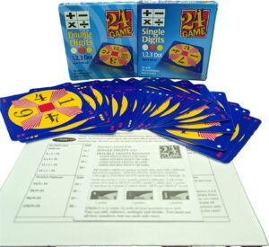 24 game two pack: includes 48 single digit cards and 48 double digit cards and exclusive tips sheet!