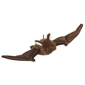 aurora® adorable mini flopsie™ bat stuffed animal - playful ease - timeless companions - brown 8 inches