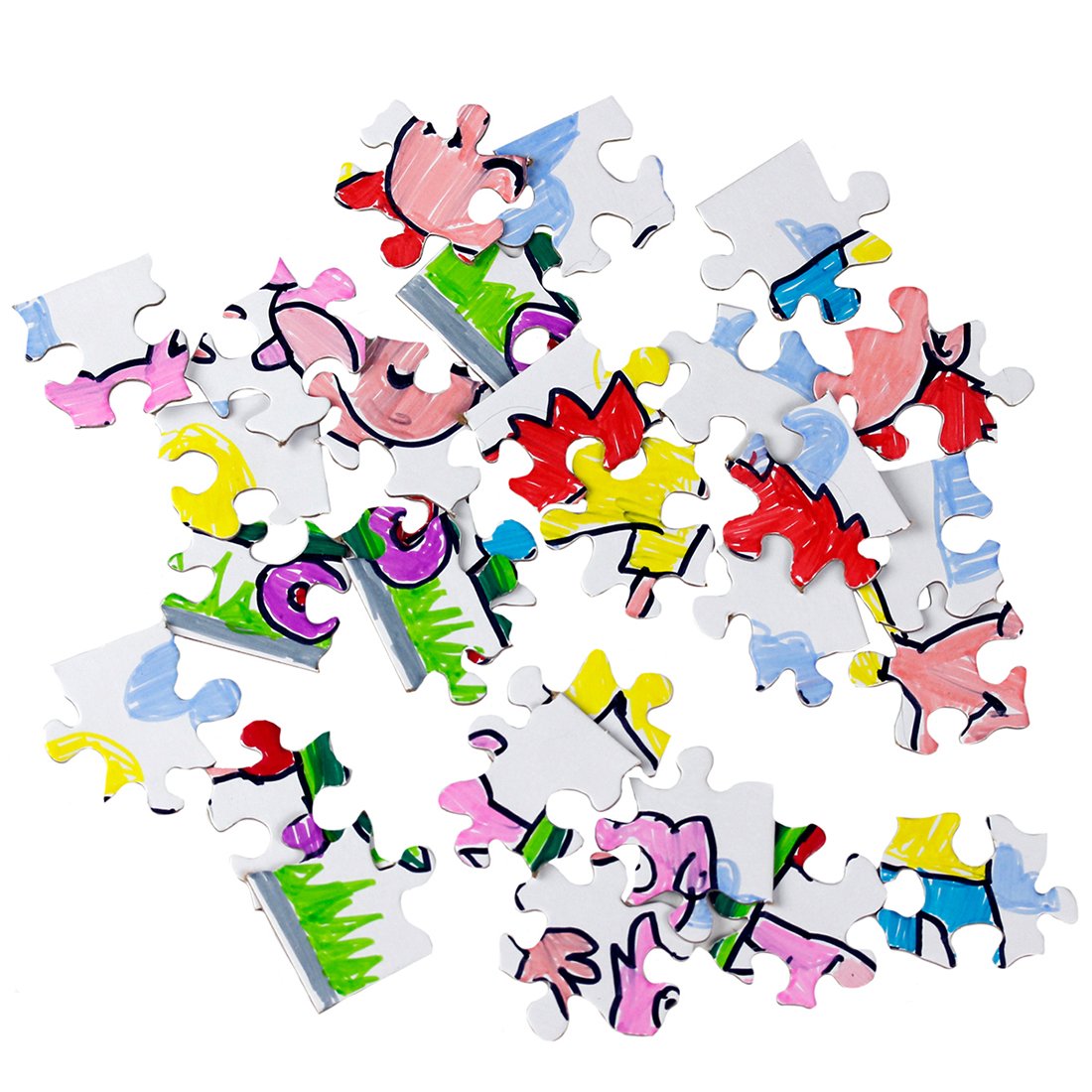 Hygloss Puzzles DIY Party Invite - Blank Puzzle for Decorating - Art Activity - Use as Party Favors - White, Sturdy – 5.5 x 8 Inches, 28 Pieces - Comes with Envelopes - 8 Qty