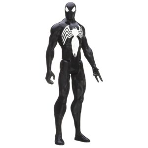 spider-man marvel ultimate spider-man titan hero series black suit spider-man figure - 12 inch