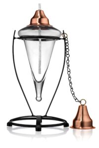 h potter outdoor torch tabletop patio garden oil lamp with copper top with fiberglass wick gar516