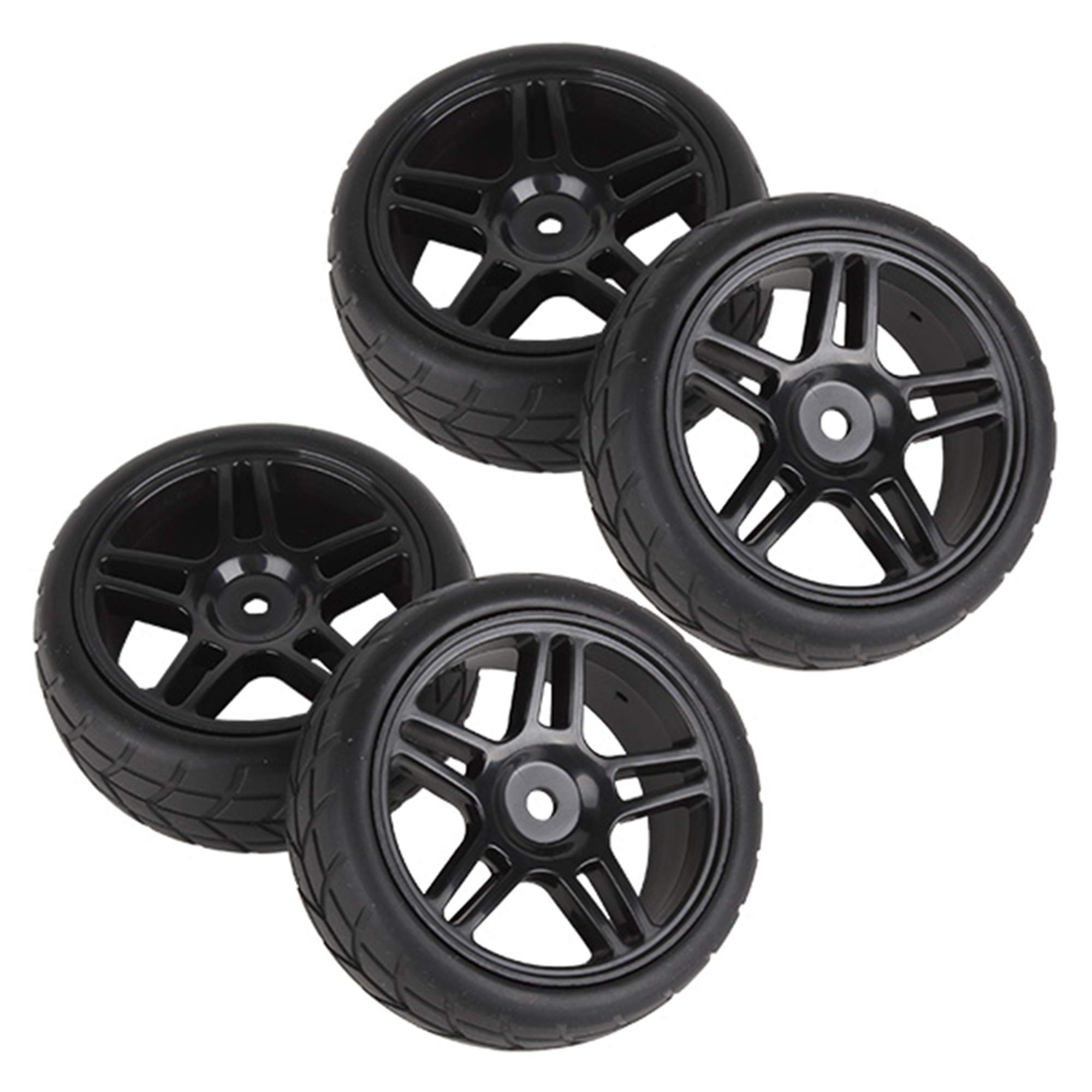 BQLZR Rubber Hub Wheel Rim&Tires 1:10 On-Road Racing Car RC Pack of 4 (20111)