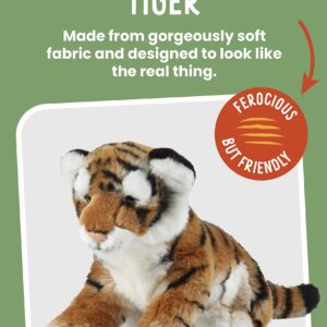 Living Nature Large Tiger Cub Stuffed Animal | Fluffy Tiger Animal | Soft Toy Gift for Kids | 12 inches