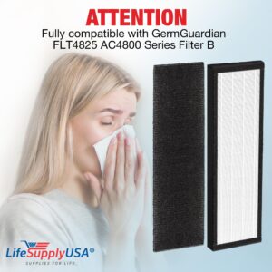 True HEPA Replacement Filter for GermGuardian FLT4825 AC4800 Series Filter B (3-Pack)