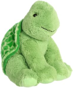 aurora® cuddly turtle stuffed animal - cozy comfort - endless snuggles - green 14 inches