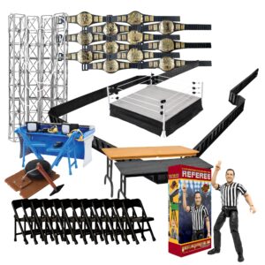 super deluxe wrestling figure ring & accessory set for wrestling figures