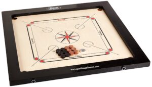 surco classic kids size carrom board with coins and striker, 4mm