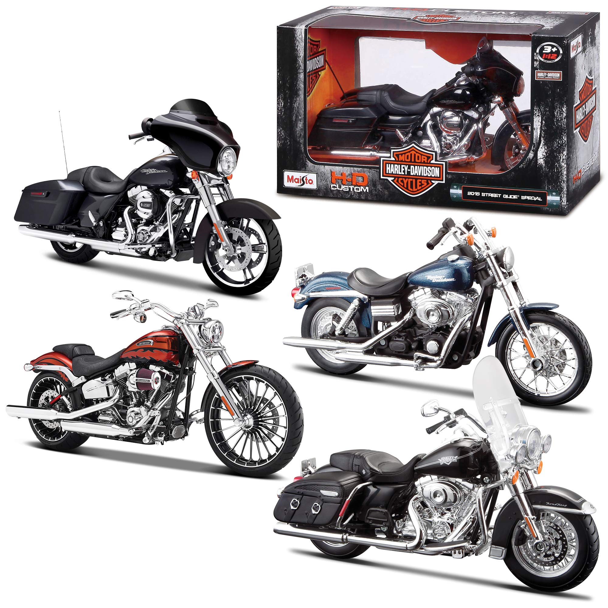 Maisto 1:12 H-D Motorcycles Asst