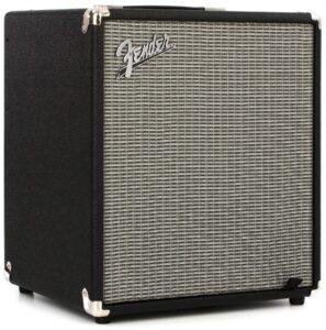 fender rumble 100 v3 bass amp for bass guitar, 100 watts, with 2-year warranty 12 inch eminence speaker, overdrive circuit, tone voicing, effects loop and direct xlr output