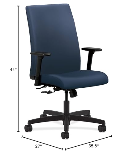 HON Ignition Series Mid-Back Work Chair - Upholstered Computer Chair for Office Desk, Ocean (HIWM1)