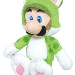 Little Buddy Super Mario Neko Cat Luigi Plush, 10""", Multi-Colored