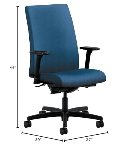 HON Ignition Series Mid-Back Work Chair - Upholstered Computer Chair for Office Desk, Regatta (HIWM3)